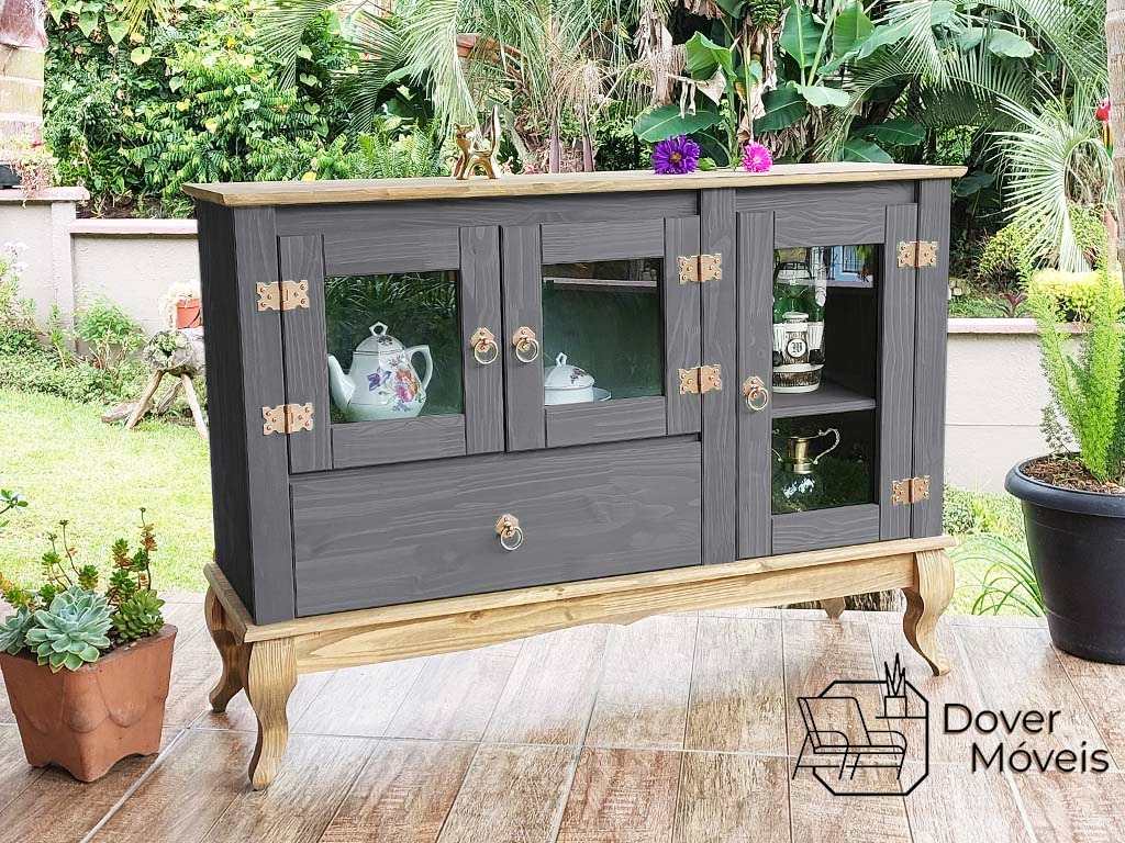 Rack Rustico 3 Portas e 1 Gaveta | Dover Móveis