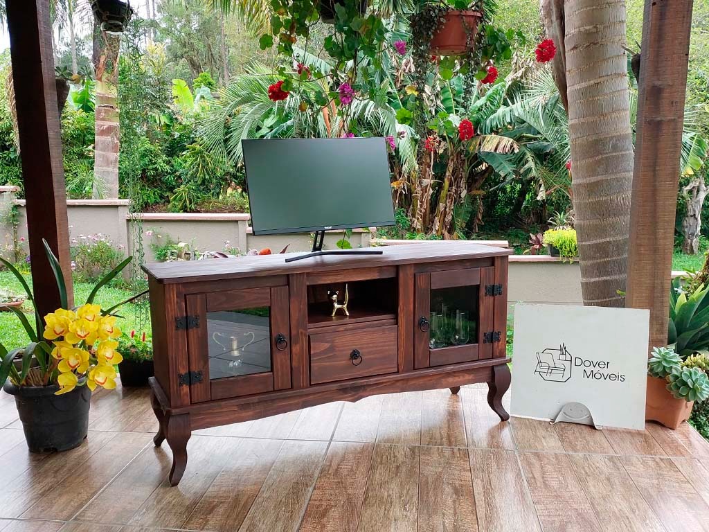 Rack Rustico 2 portas 1 Gaveta e 1 Nicho | Dover Móveis